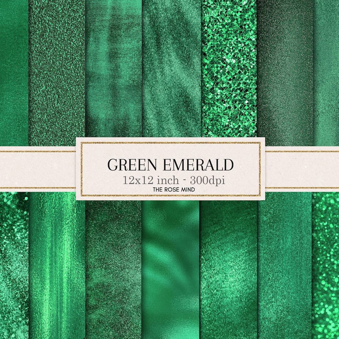 Emerald Green Digital Paper, Metallic Green Digital Paper, Sparkling ...