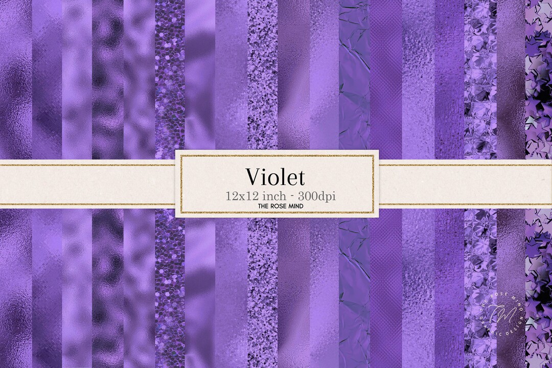 Violet Digital Paper Scrapbook Paper Violet Foil Digital - Etsy