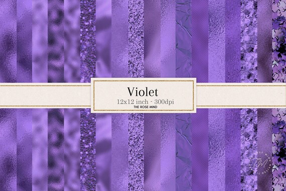 Violet Digital Paper Scrapbook Paper Violet Foil Digital | Etsy