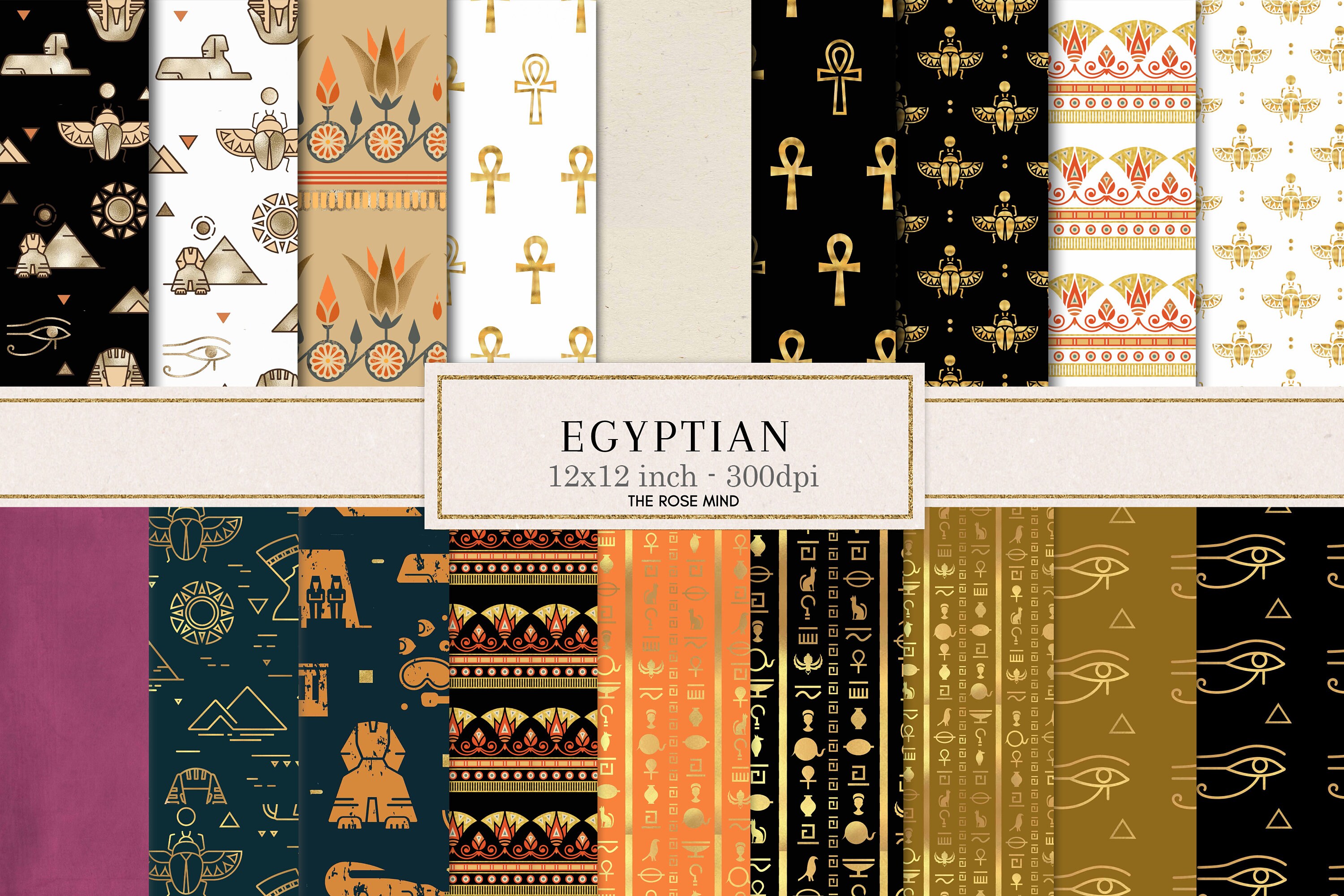 Egyptian Digital Paper Ancient Egyptian Paper for - Etsy