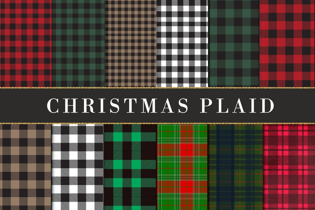 Buffalo Plaid Digital Paper Christmas Paper Scrapbooking - Etsy