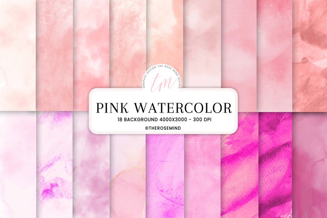 Pink Watercolor Digital Paper, Pink Background, Pink Watercolor, Fast ...