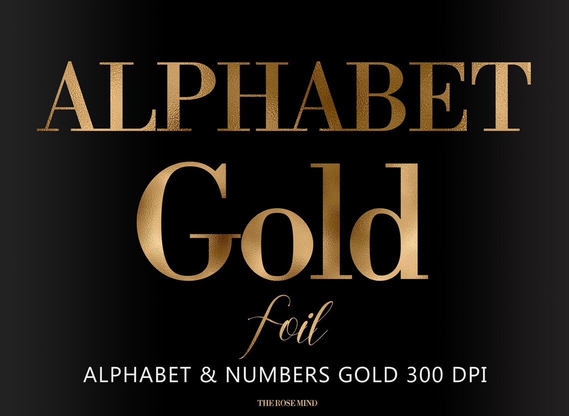 Letras de oro oro letras descargar alfabeto oro letras oro | Etsy