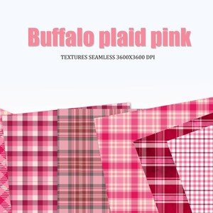 Buffalo Plaid Pink Digital Paper Pink Valentine Digital | Etsy