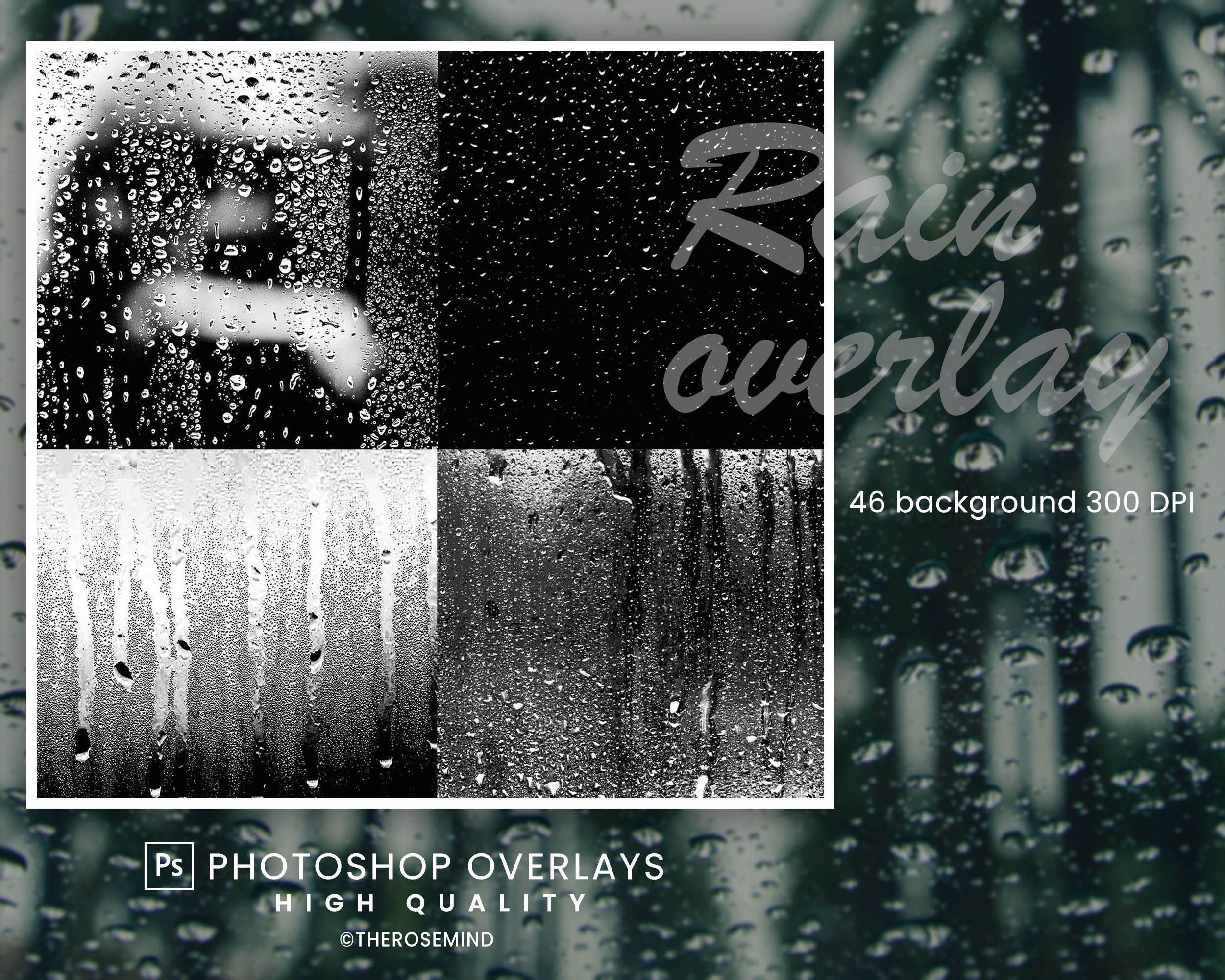 Rain Overlays, Photoshop Overlays, Window Rain Drops Overlays, Rain ...