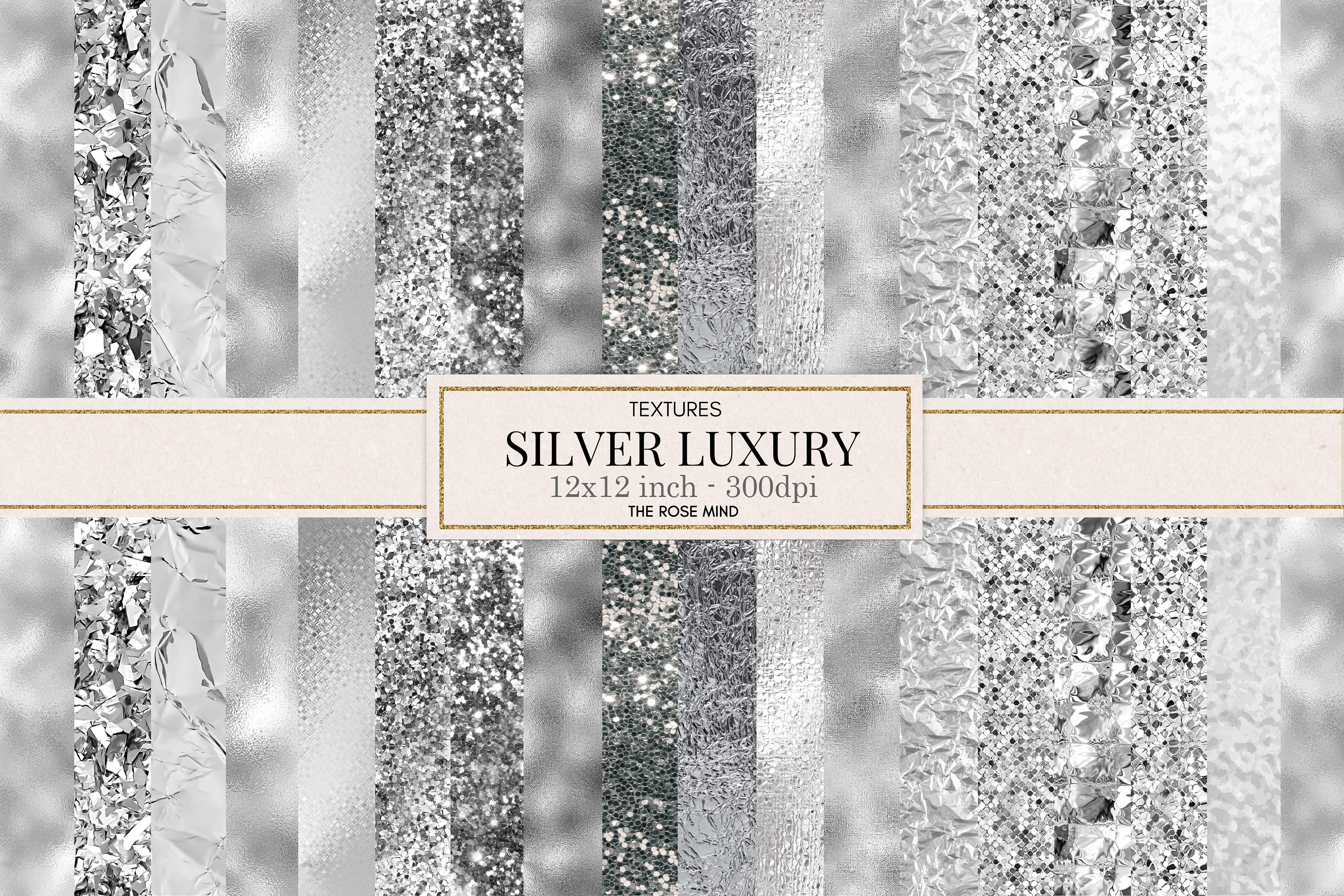 Silver Digital Paper Silver Printable Paper Silver Paper - Etsy