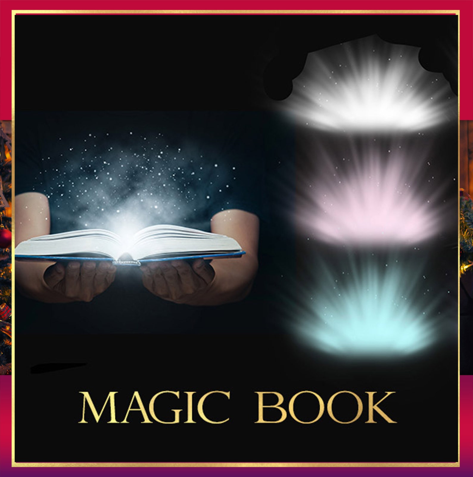 Magic Book Light, Magic Light Overlays for Photoshop, Christmas ...