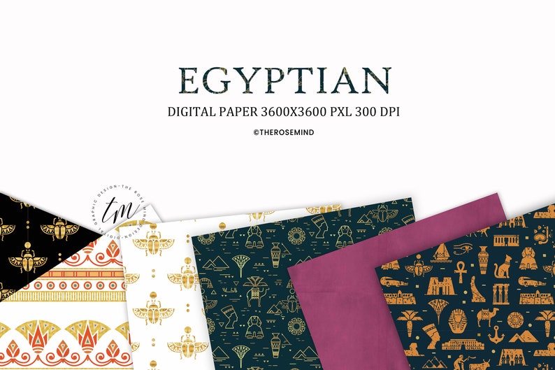 Egyptian Digital Paper, Ancient Egyptian, Paper for Scrapbooking ...