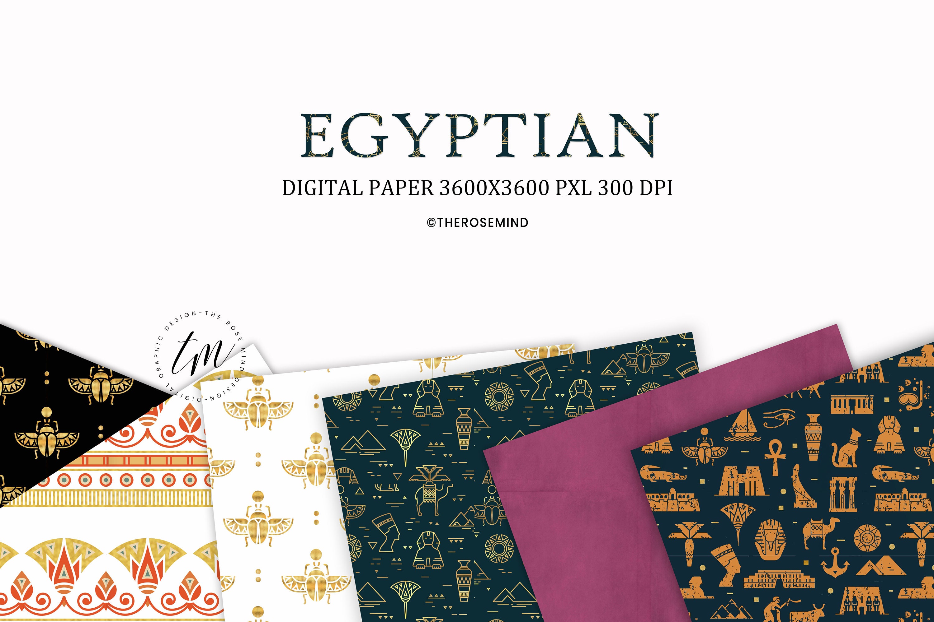 Egyptian Digital Paper, Ancient Egyptian, Paper for Scrapbooking ...