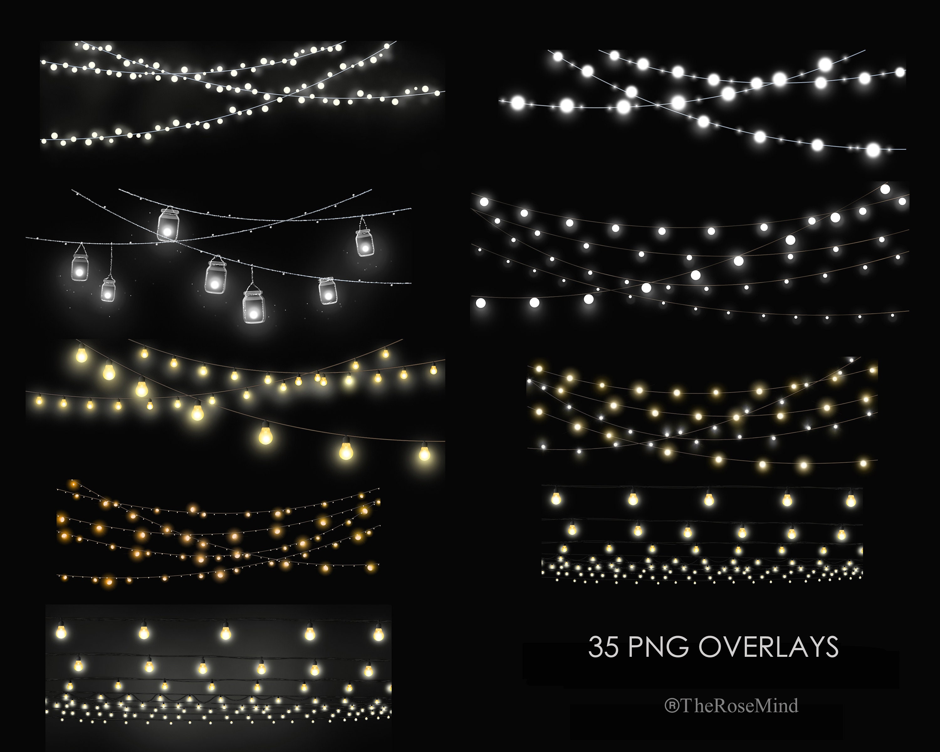String Lights Overlay, Photographic Overlays, Overlay String Lights ...