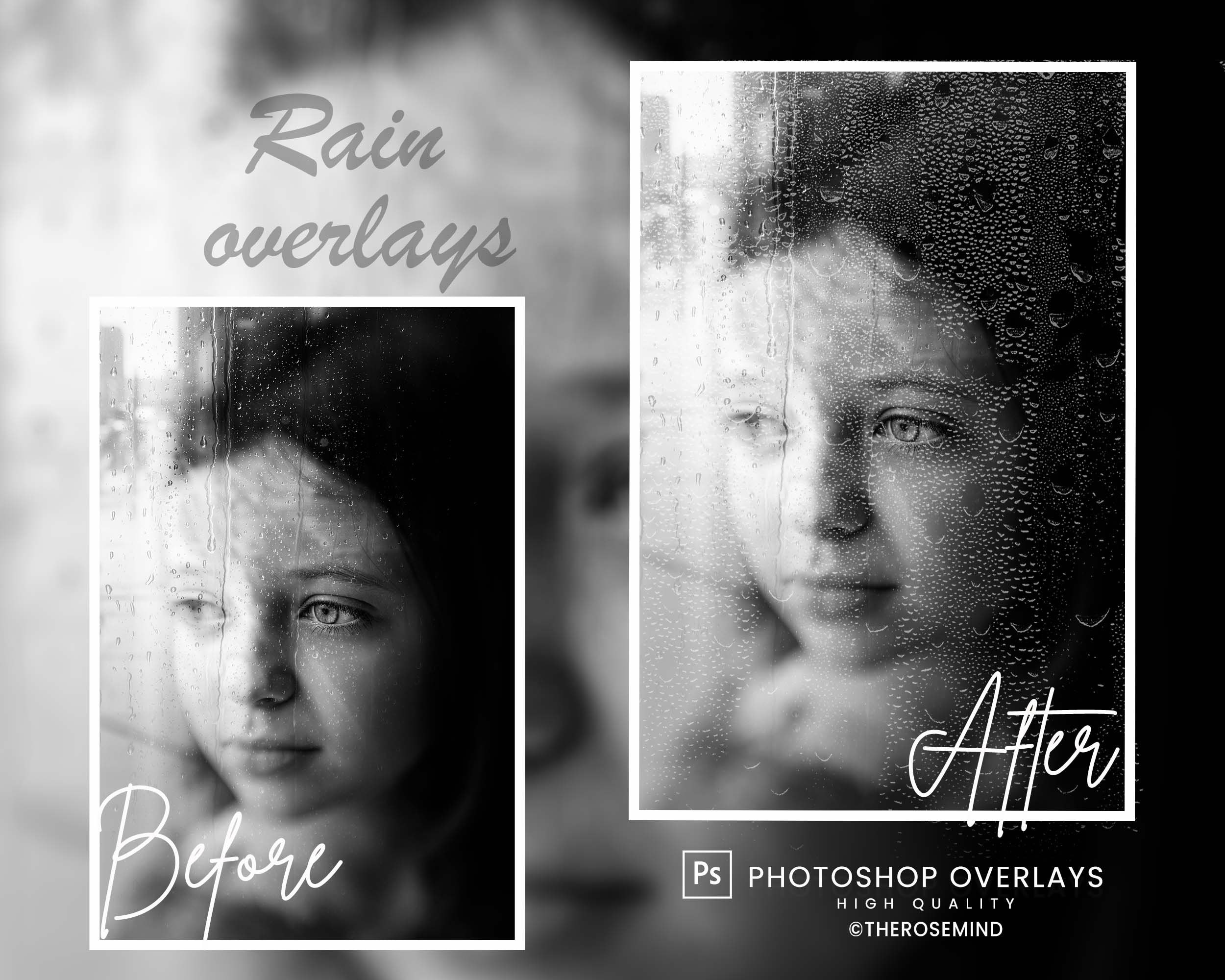 Rain Overlays, Photoshop Overlays, Window Rain Drops Overlays, Rain ...