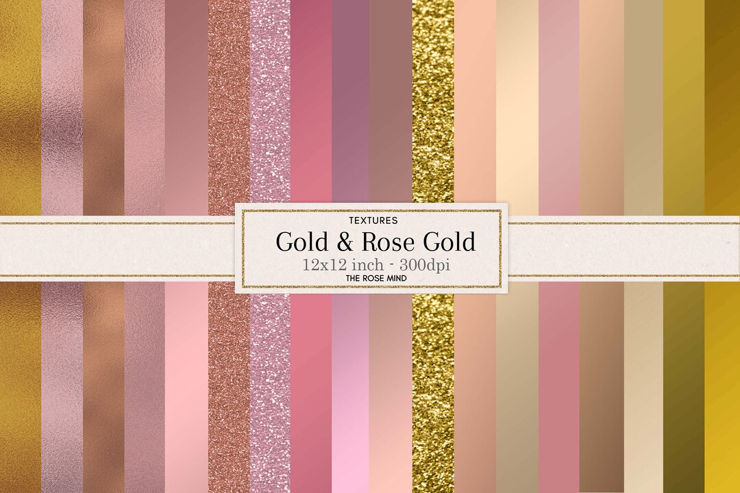 Rose Gold Digital Paper, Rose Gold Papers, Scrapbooking Papers, Rose ...