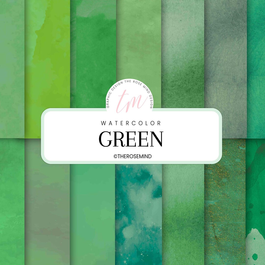 Green Watercolor Digital Paper, Commercial Use, Fast Download - Etsy