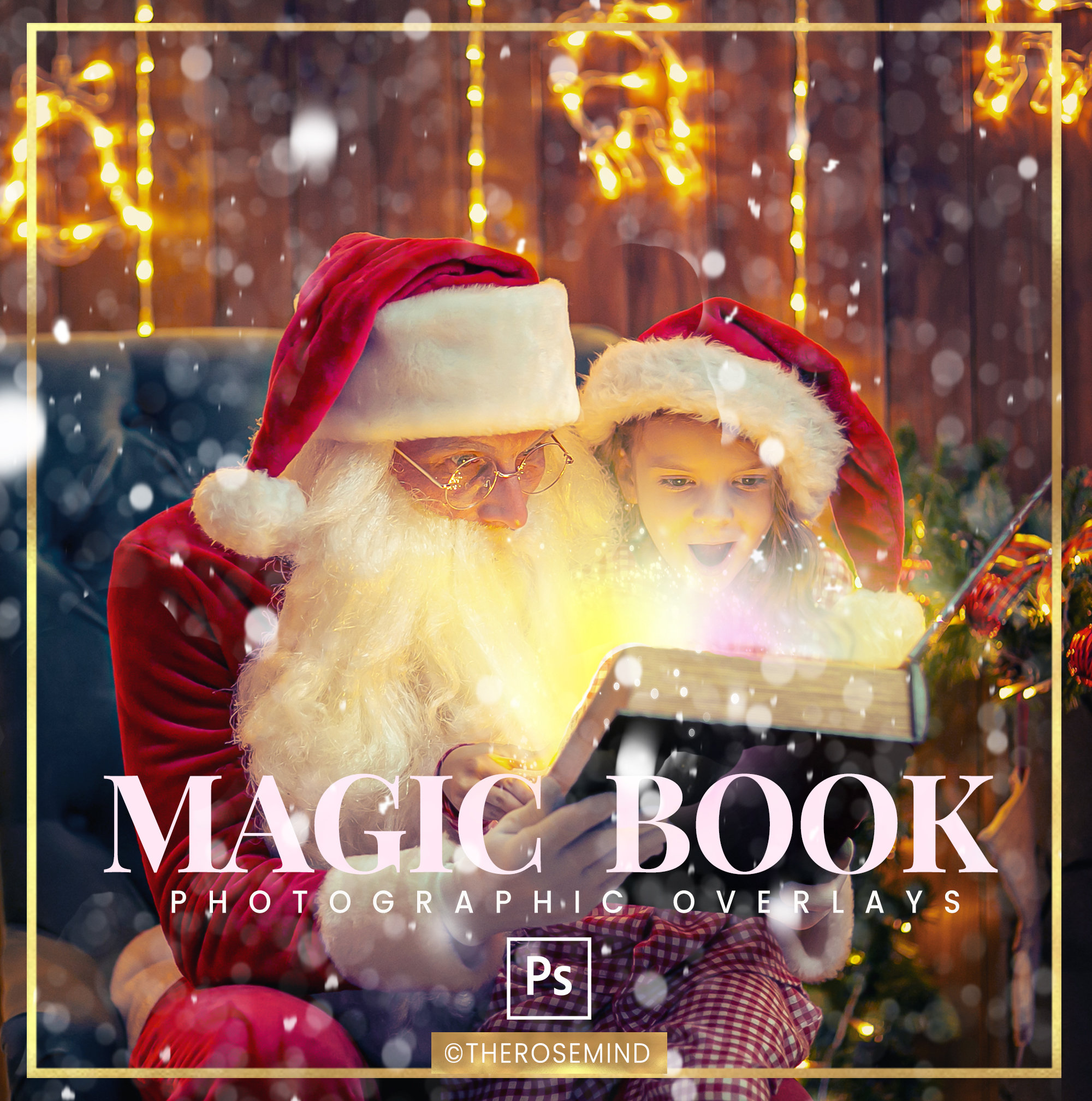 Magic Book Light, Magic Light Overlays for Photoshop, Christmas ...