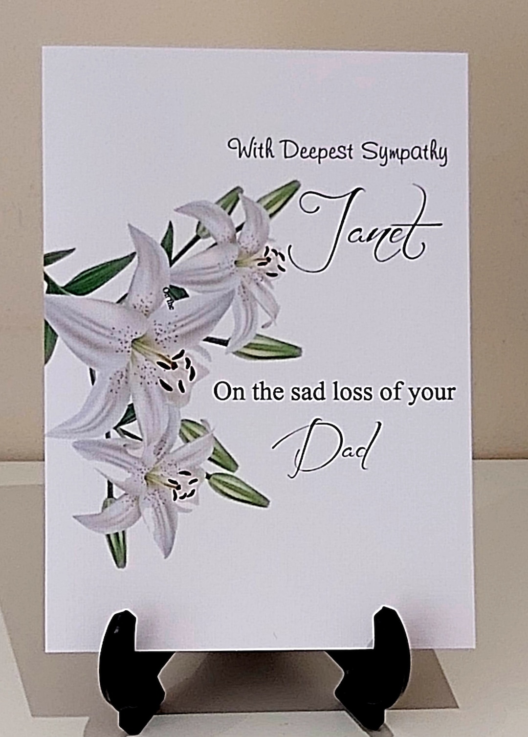 Personalised Sympathy Card With Matching White Envelope - Etsy UK