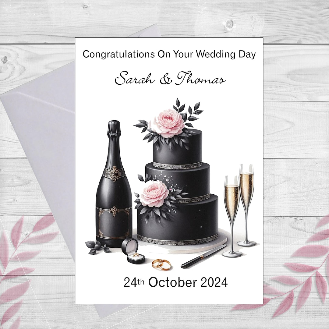 Personalised Gothic Wedding Card and Matching Gift/money Wallet - Etsy