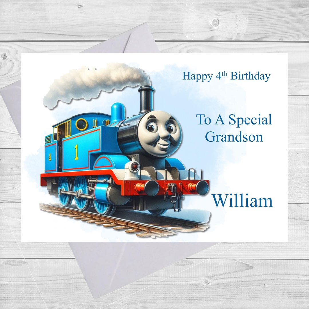Personalised Toy Train Birthday Card, Son, Grandson, Nephew, Cousin Any ...