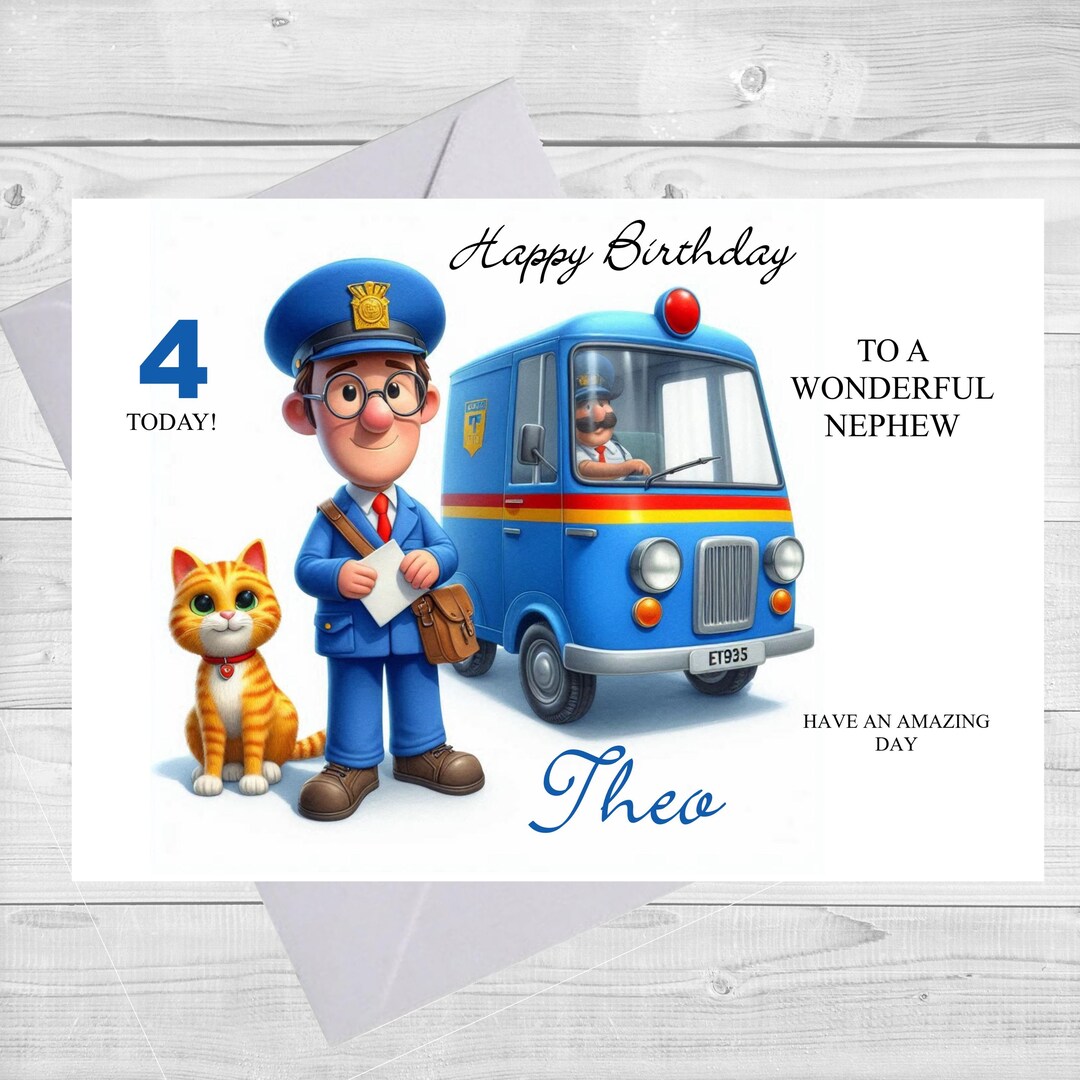 Personalised Postman Birthday Card, Son, Grandson, Nephew, Cousin Any ...