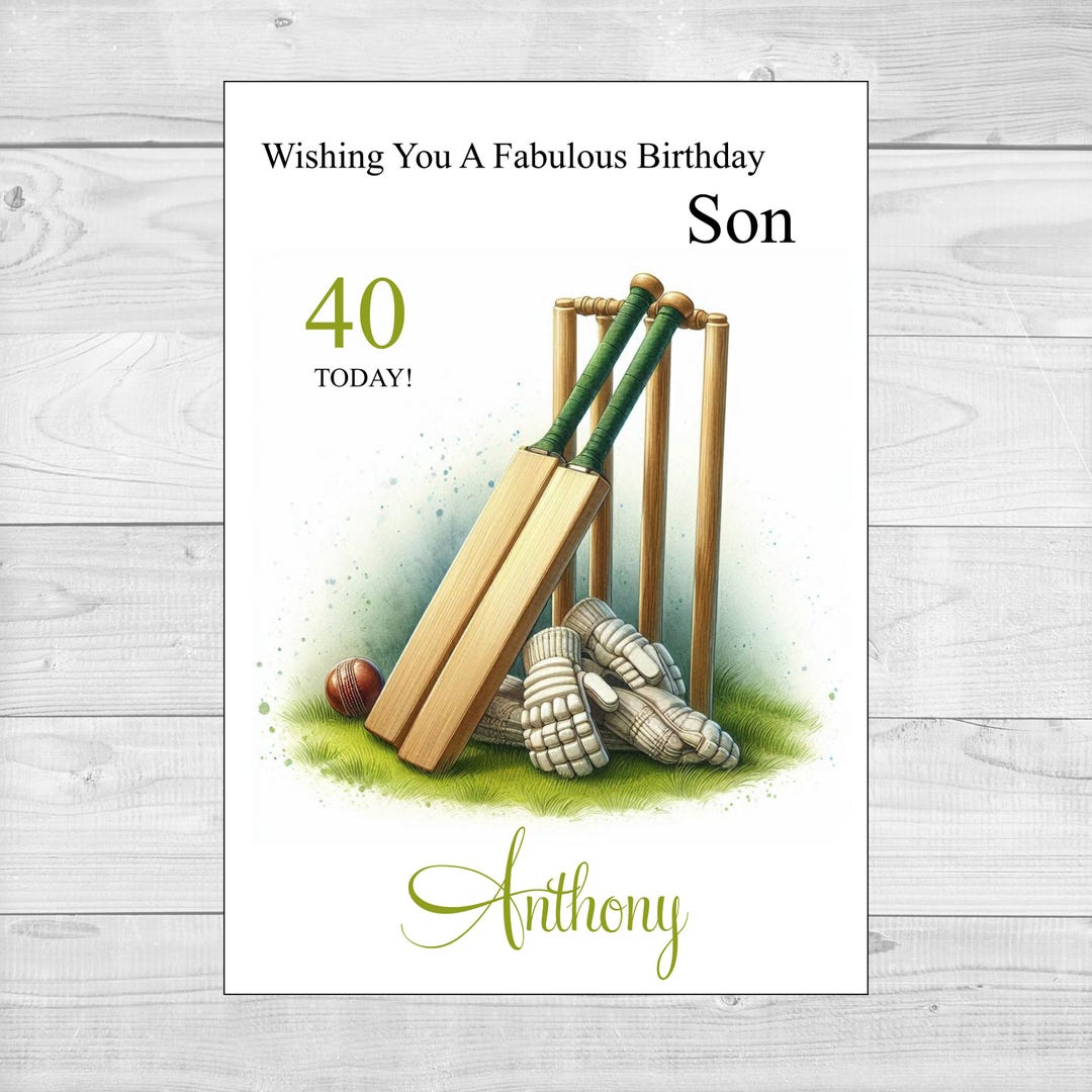 Personalised Cricket Birthday Card. Husband, Son, Grandson,great ...