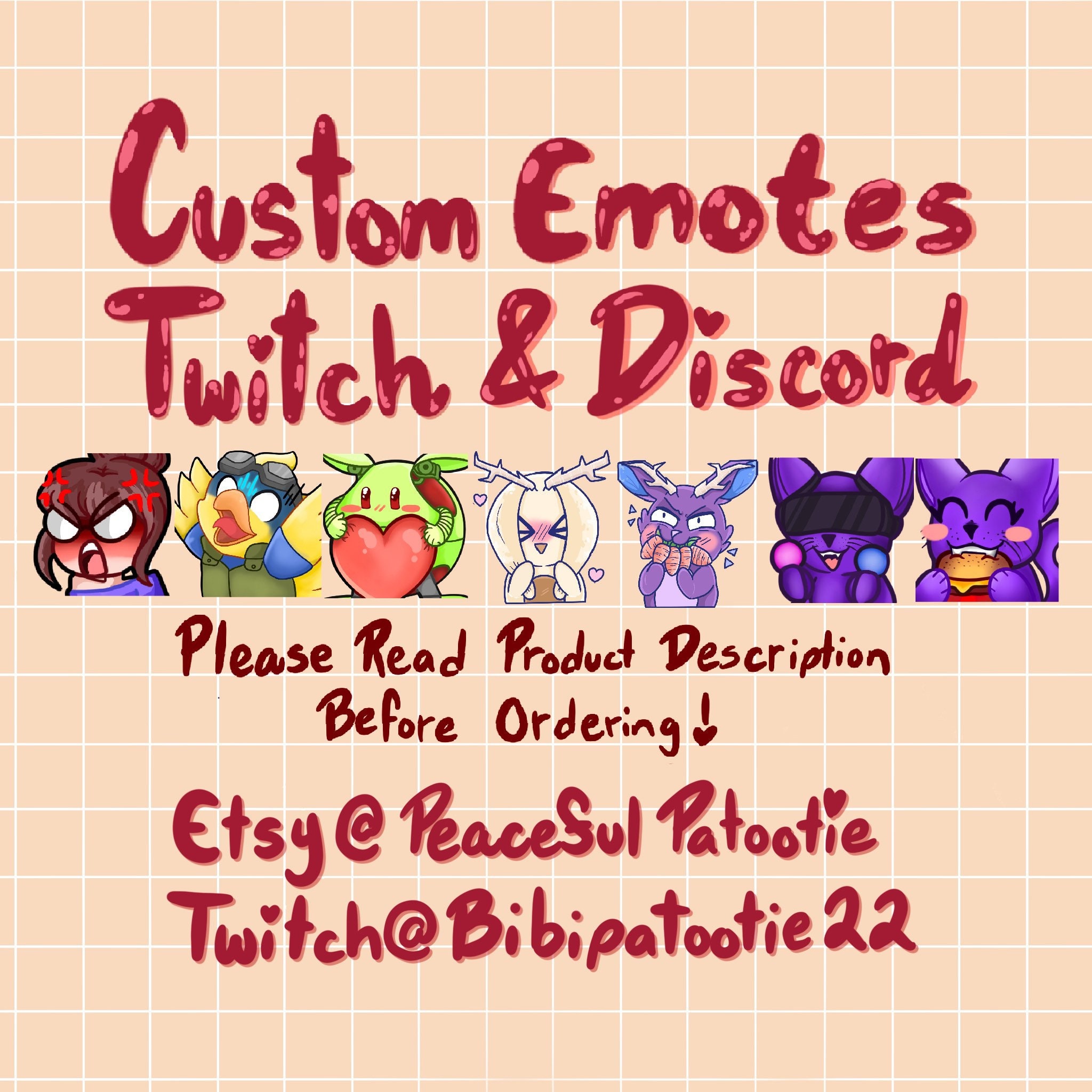 CUSTOM Twitch/discord/follower Emotes - Etsy