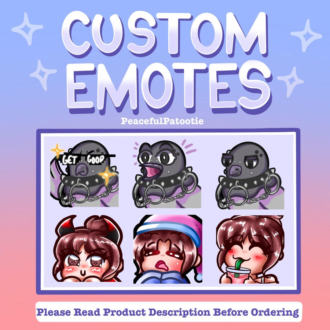 CUSTOM Twitch/discord/follower Emote(s) - Etsy