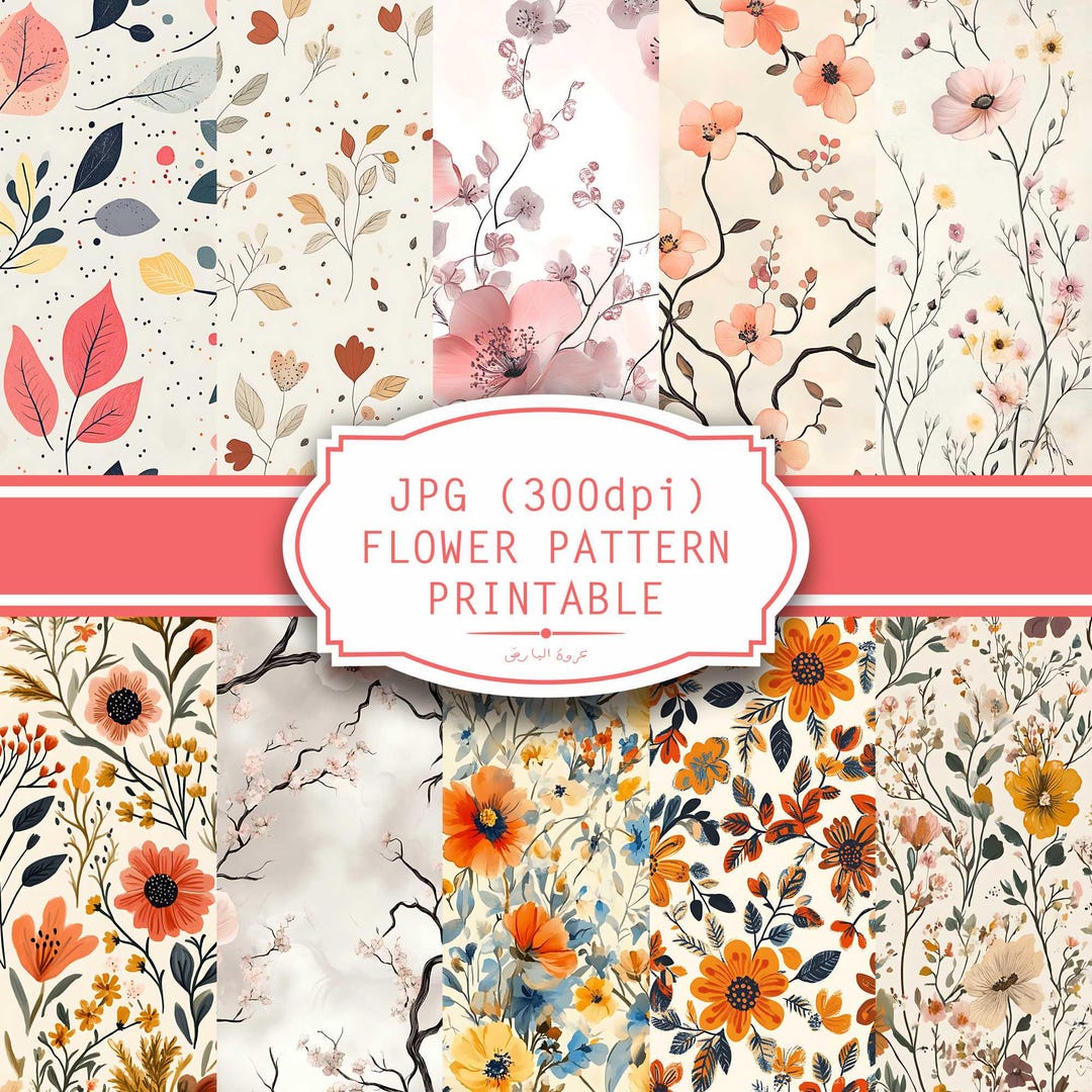 Flowers Digital Paper, Flowers Seamless Pattern, Floral Prints, Flowers ...