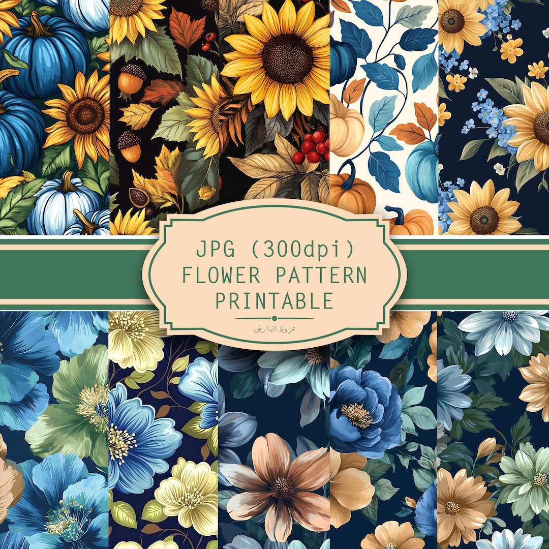 10 Flowers Digital Paper, Flowers Seamless Pattern, Floral Prints ...