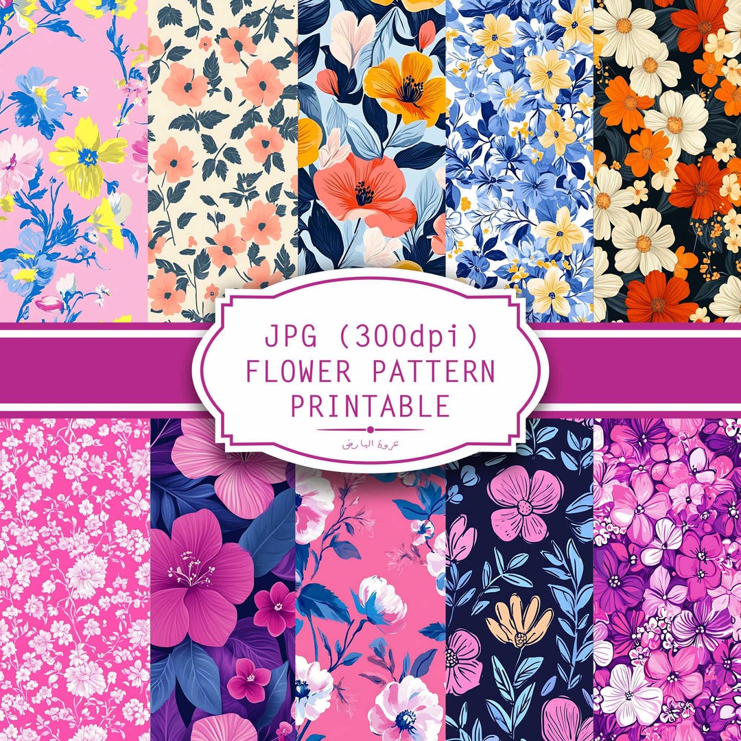 Flowers Digital Paper, Flowers Seamless Pattern, Floral Prints, Flowers ...