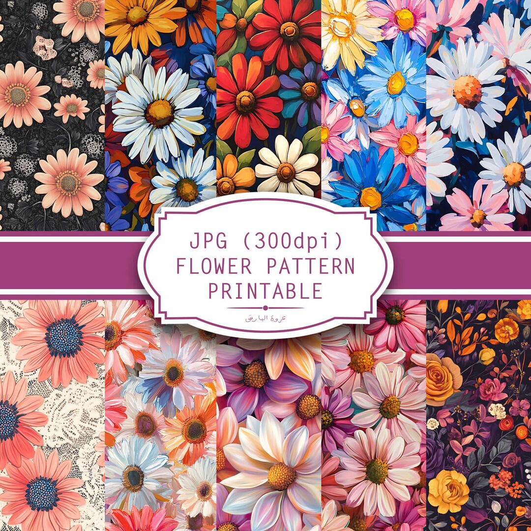 Flowers Digital Paper, Flowers Seamless Pattern, Floral Prints, Flowers ...