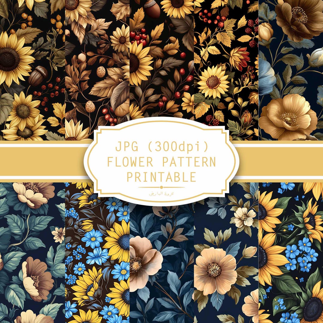 Floral Digital Paper: Seamless Flower Pattern, Scrapbook Prints ...