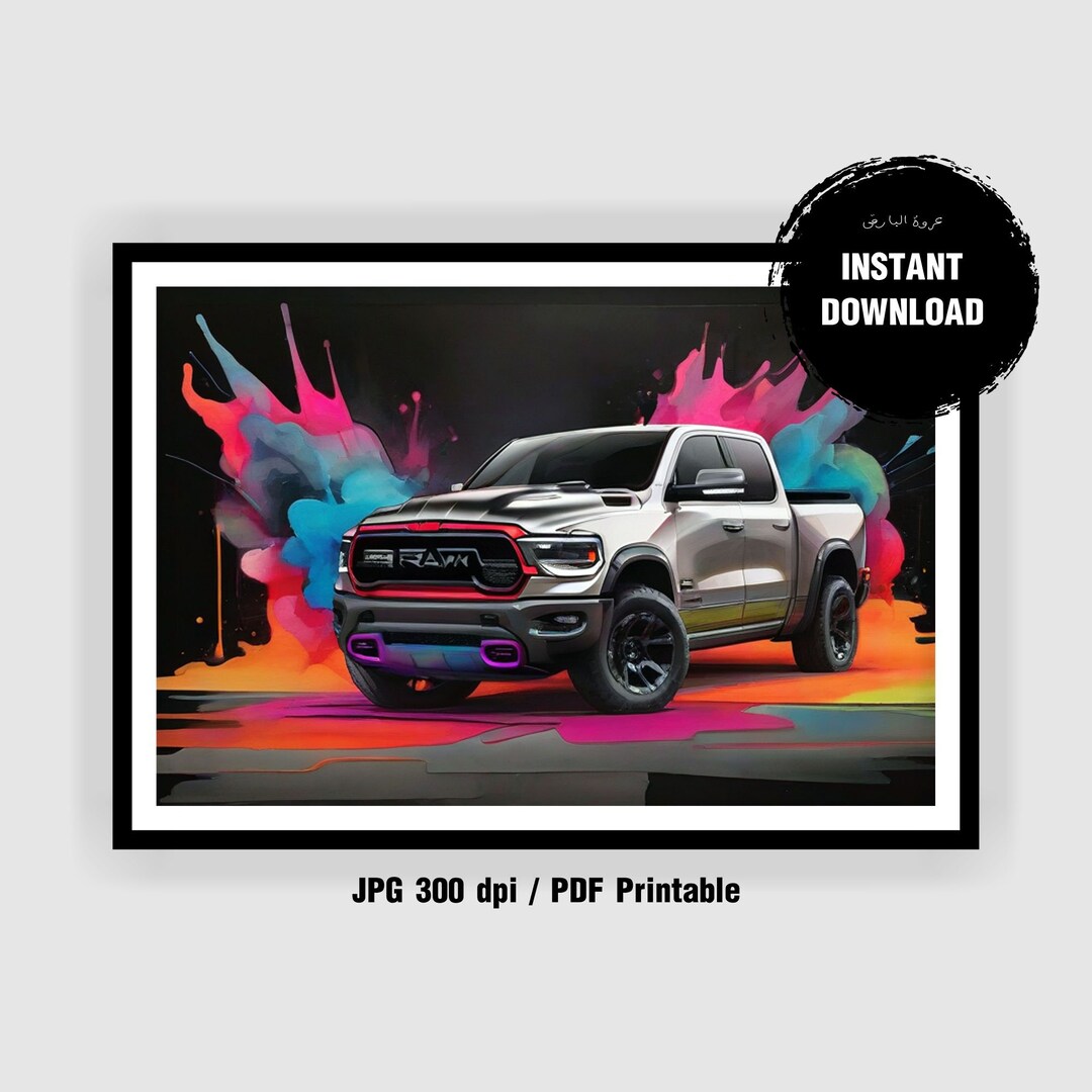 Abstract Neon 2020 RAM 1500 TRX Prints Wall Art for Kids - Etsy