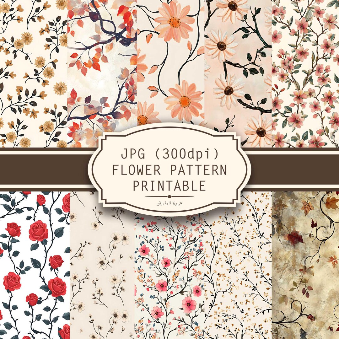 Flowers Digital Paper, Flowers Seamless Pattern, Floral Prints, Flowers ...
