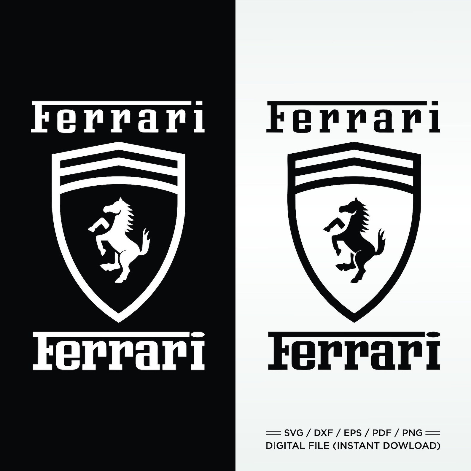 FERRARI Clip Art Logo SVG PNG - Etsy