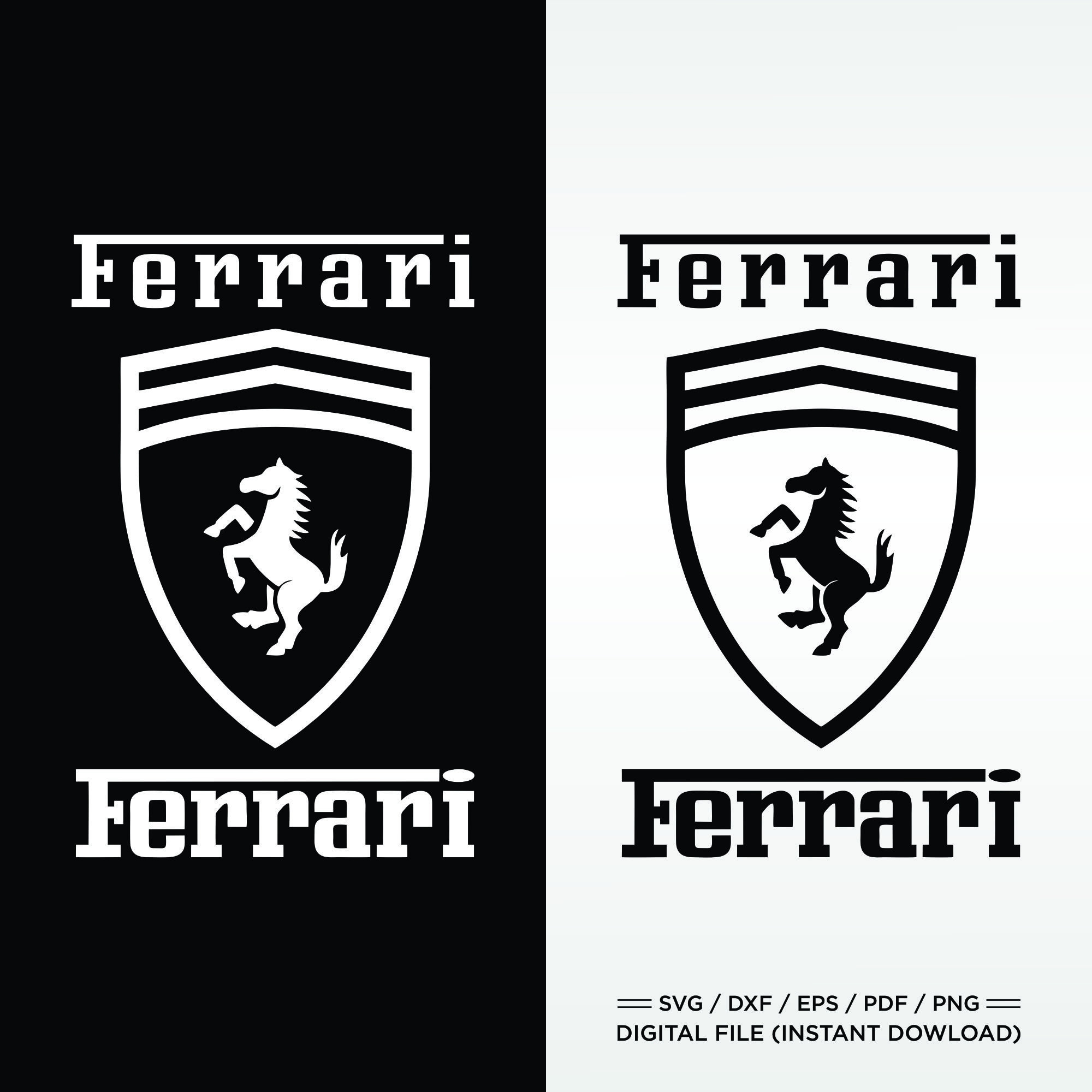 FERRARI Clip Art Logo SVG PNG | Etsy