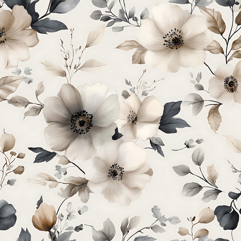 Floral Seamless Pattern: Spring Flower Digital Paper (digital Download ...