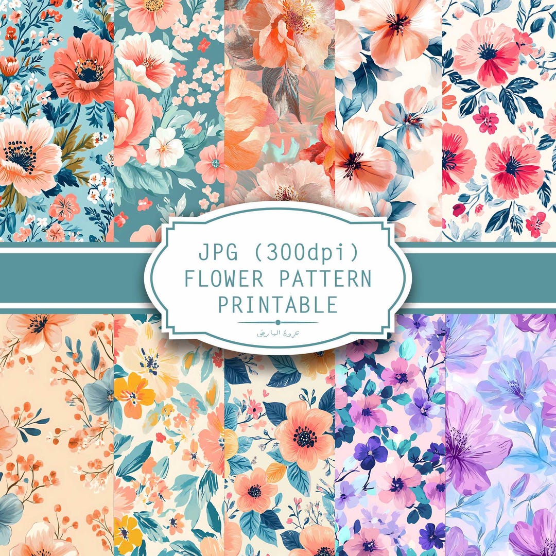 Floral Digital Paper: Seamless Flower Pattern, Spring Prints (digital ...