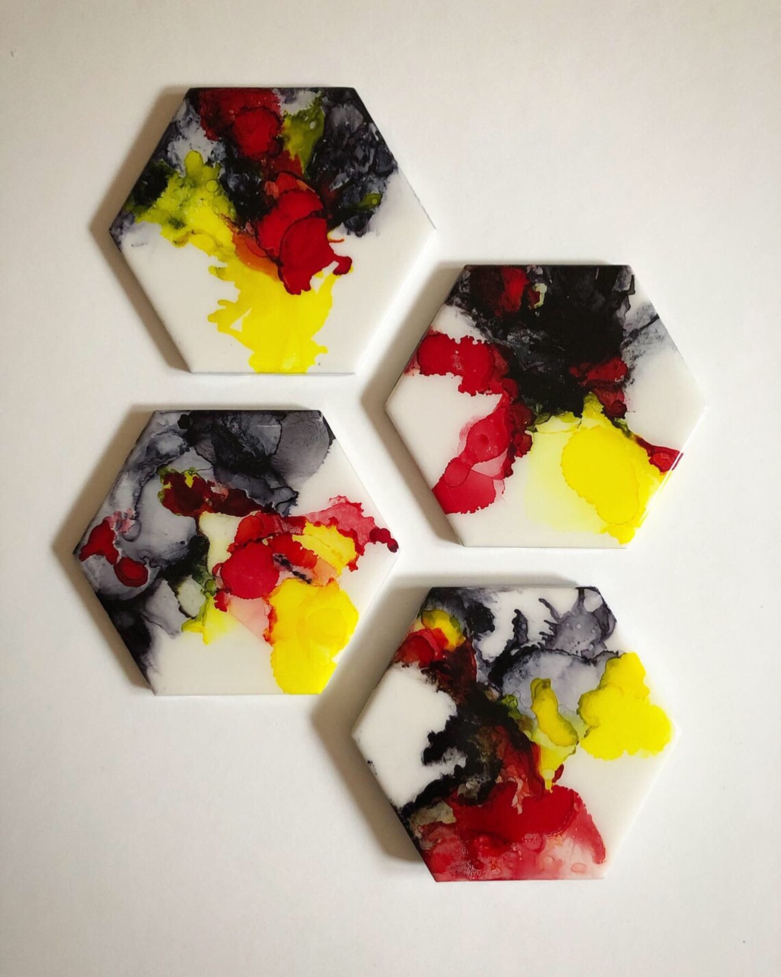Set of 4 Hexagon Coaster - Etsy