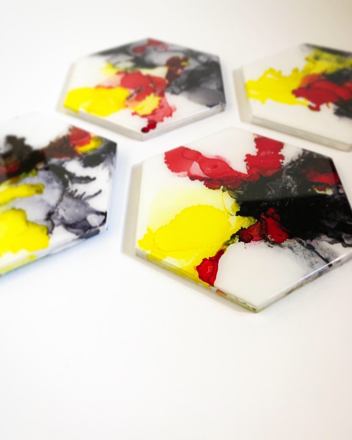 Set of 4 Hexagon Coaster - Etsy