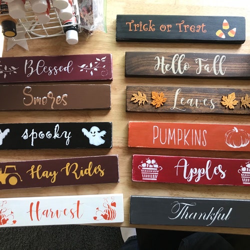 Fall Mini Wood Signs - Etsy