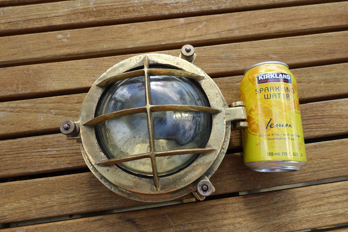 Original Brass Clamshell Bulkhead Nautical Ship's Light-small - Etsy