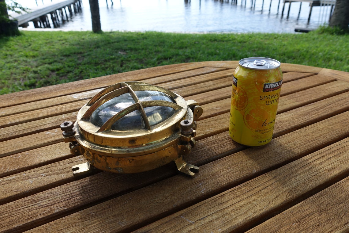 Original Brass Clamshell Bulkhead Nautical Ship's Light-small - Etsy