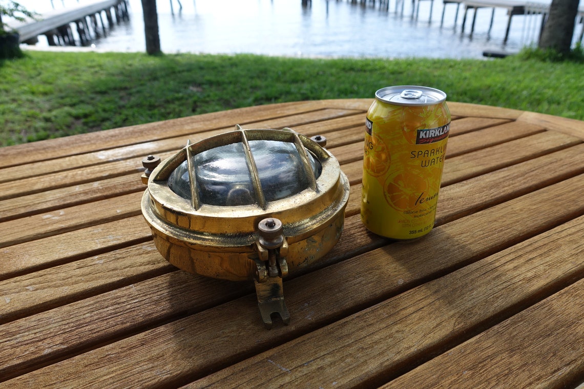 Original Brass Clamshell Bulkhead Nautical Ship's Light-small - Etsy