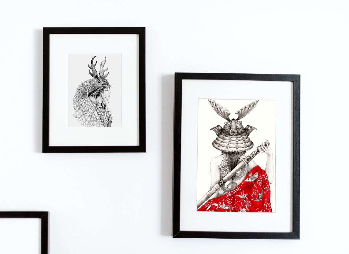 Butterfly Samurai Limited Edition Fine Art Print Wall Art - Etsy