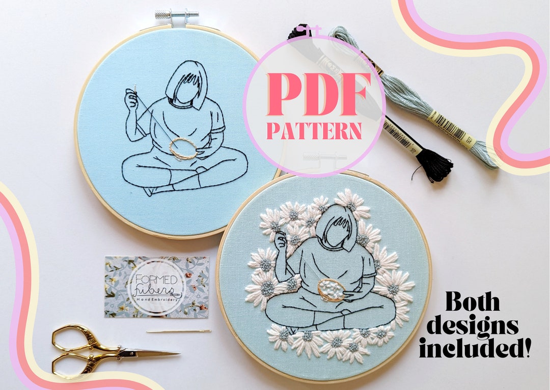 Embroiderist Portrait Hand Embroidery Pattern | DIY Project (PDF ...