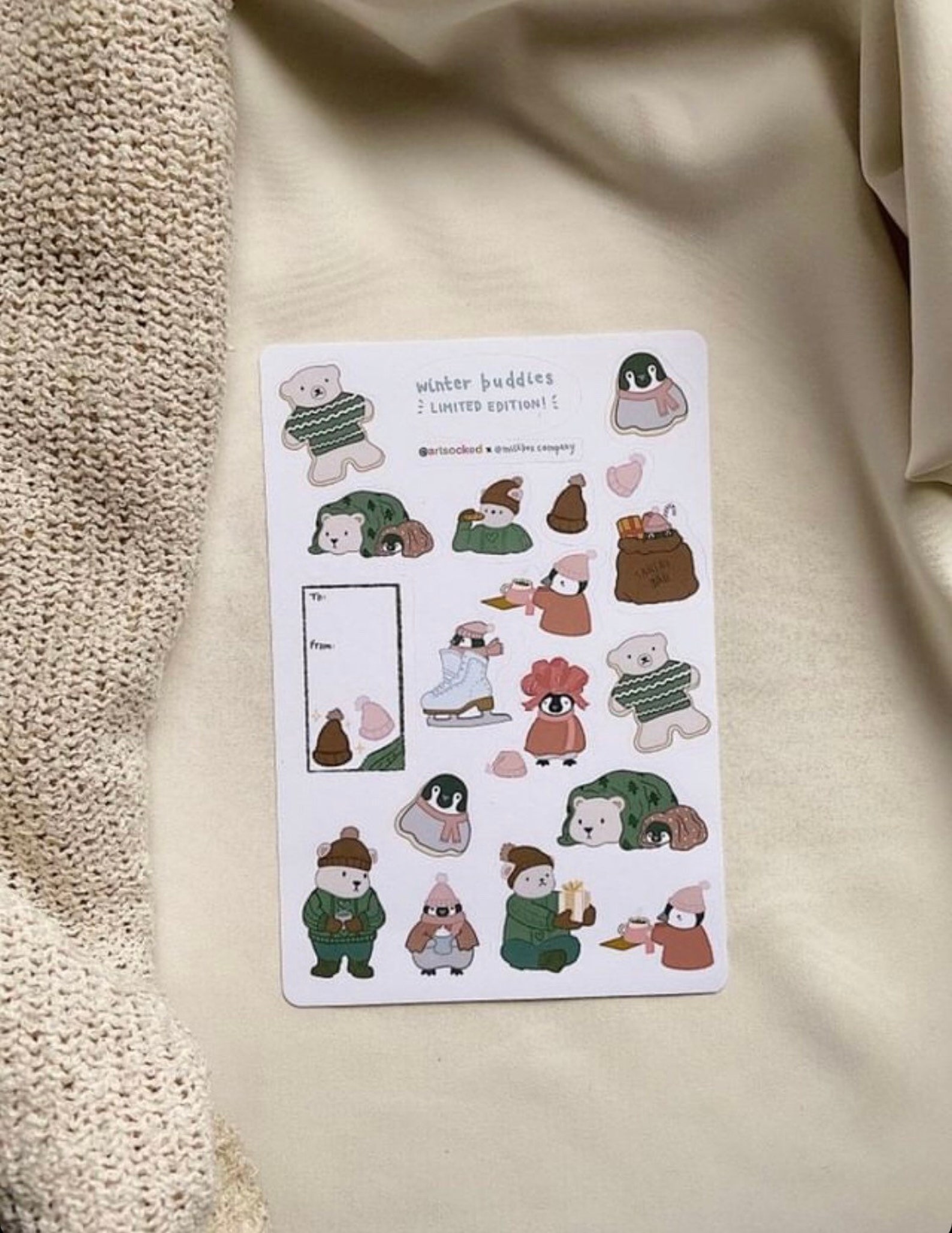 Winter Buddies Sticker Sheet Penguin Polar Bear Cute - Etsy