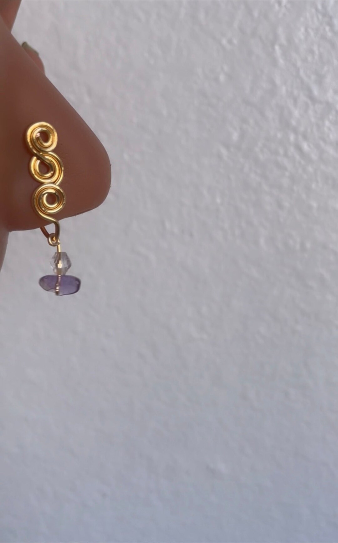 Dangle Nose Cuff, Amethyst, Jasper, Rose Quartz, No Piercing - Etsy