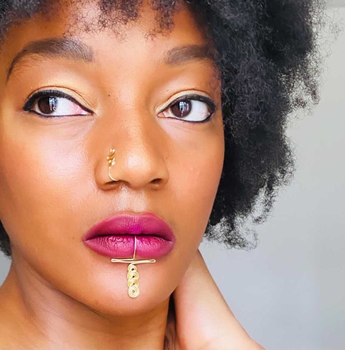 Warrior Lip Cuff tribal jewelry | Etsy