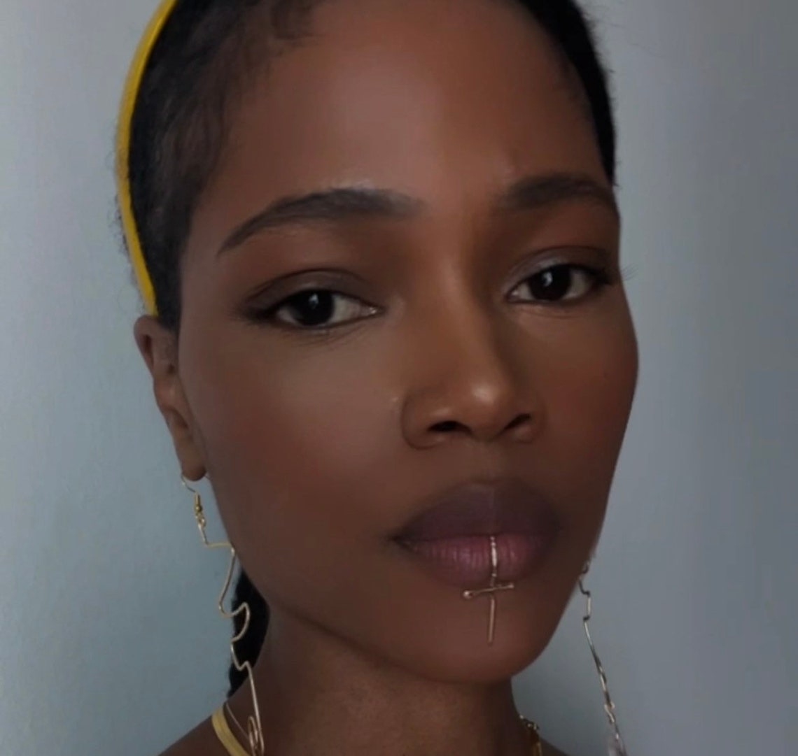 Runway Lip Cuff No Piercing Needed Tribal Lip Cuff African - Etsy