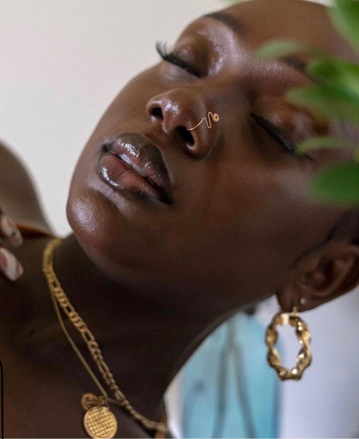 2 Nose Cuffs Nose Cuff Set Gold Nose Cuff Faux Nose Ring | Etsy