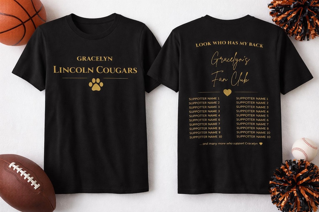 Editable Fan Club Fundraiser Shirt Template | Custom Sports Team Shirt ...